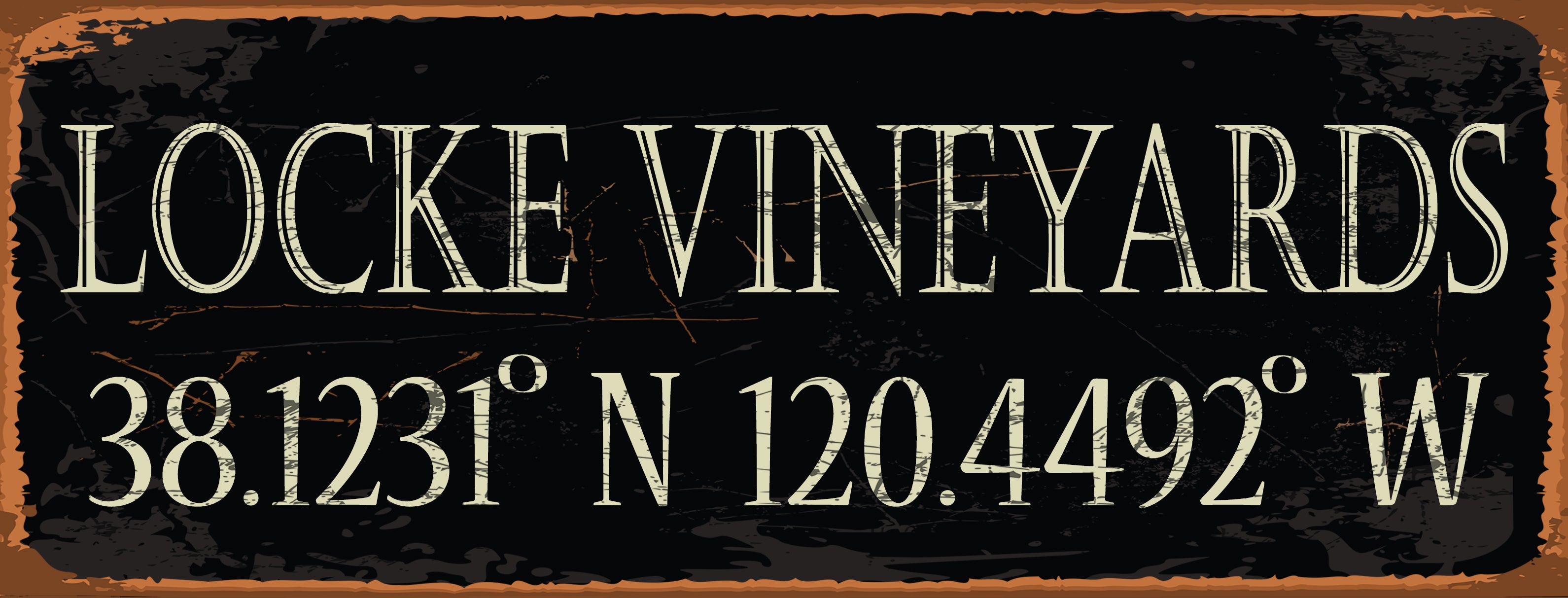 Locke Vineyards LatLong Custom Sign – The Barn at Locke Vineyards